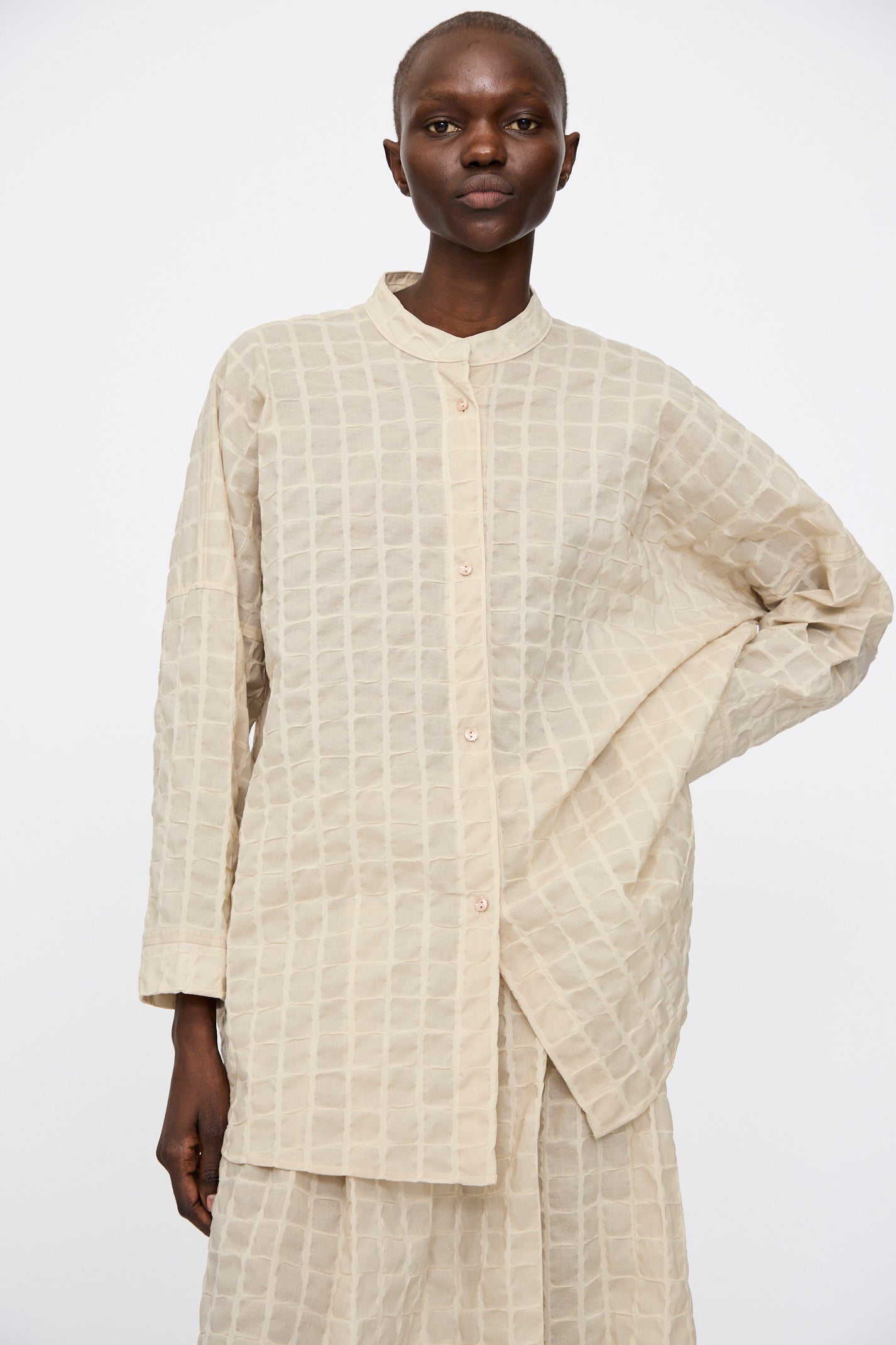 Black Crane - Ripple Finish Shirt in Beige | Oroboro Store • New York, NY