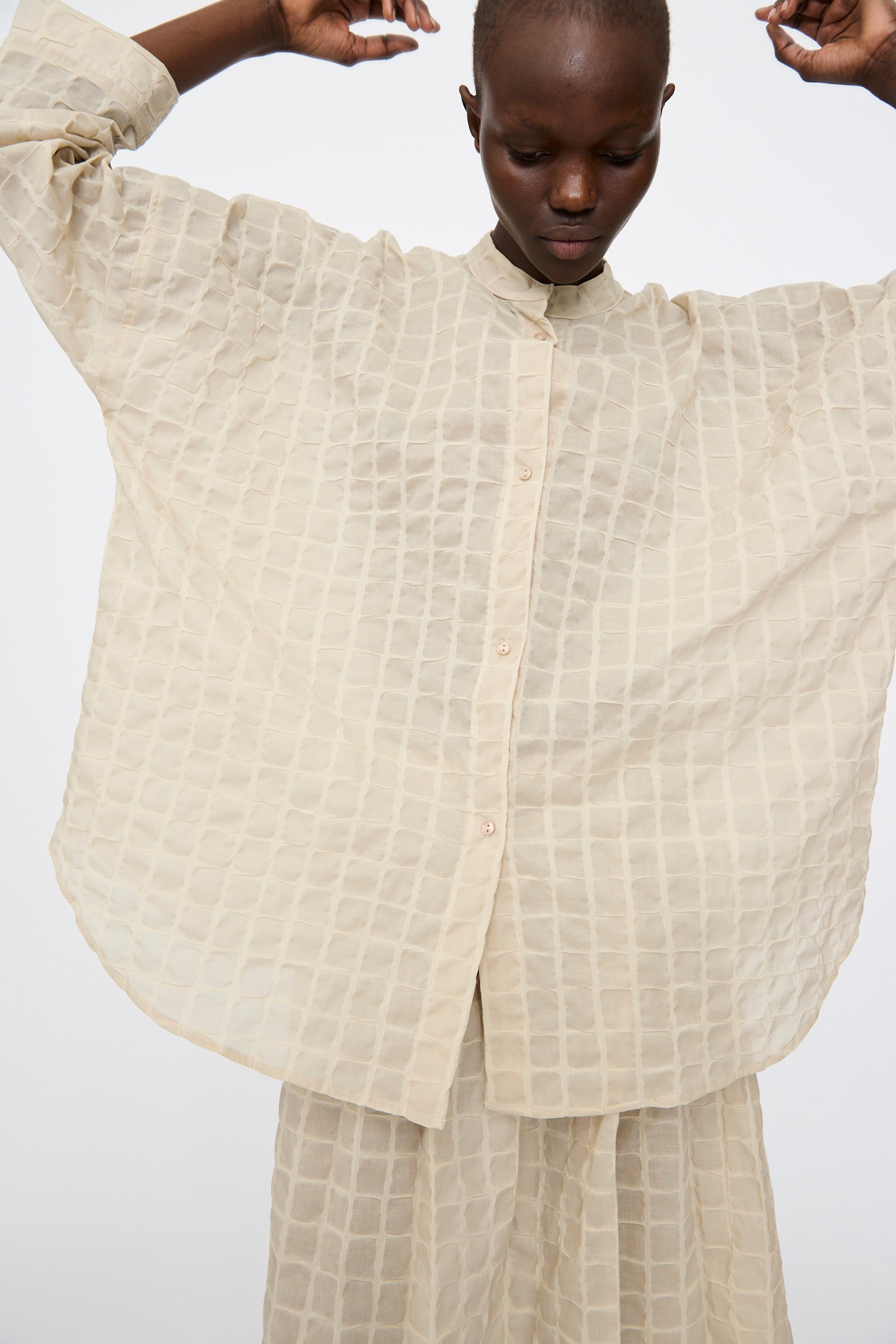 Black Crane - Ripple Finish Shirt in Beige | Oroboro Store • New York, NY