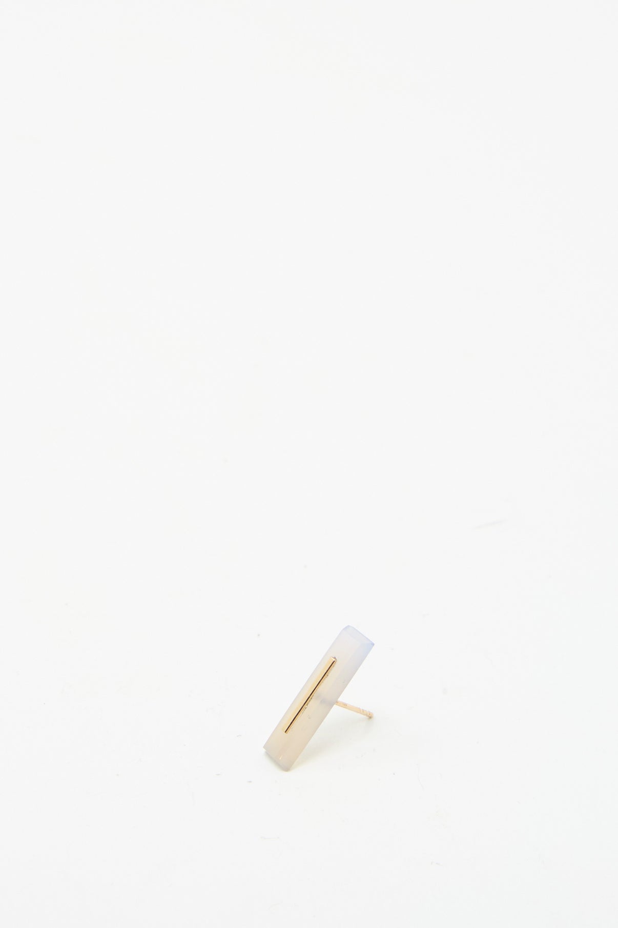 Kalthleen Whitaker - 14K Long Staple Stud 5mm in Chalcedony | Oroboro Store | Kathleen Whitaker ...